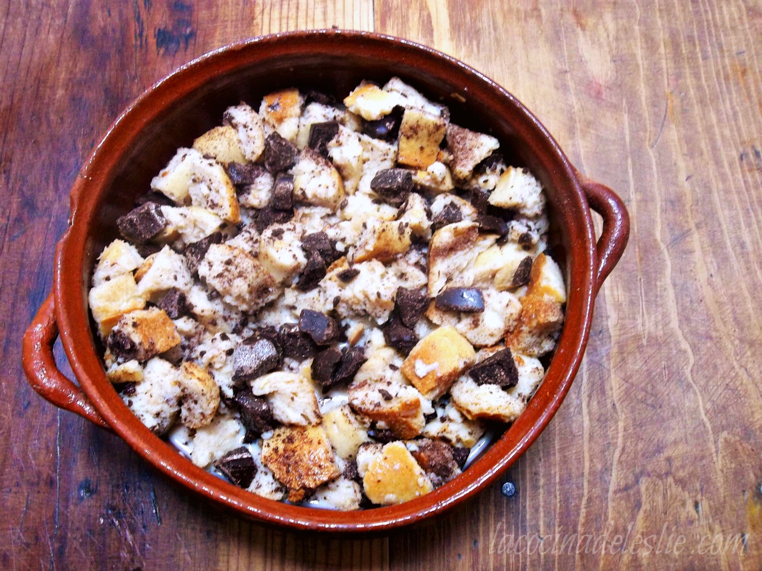 Mexican Chocolate Chunk Bread Pudding #SundaySupper - La Cocina de Leslie