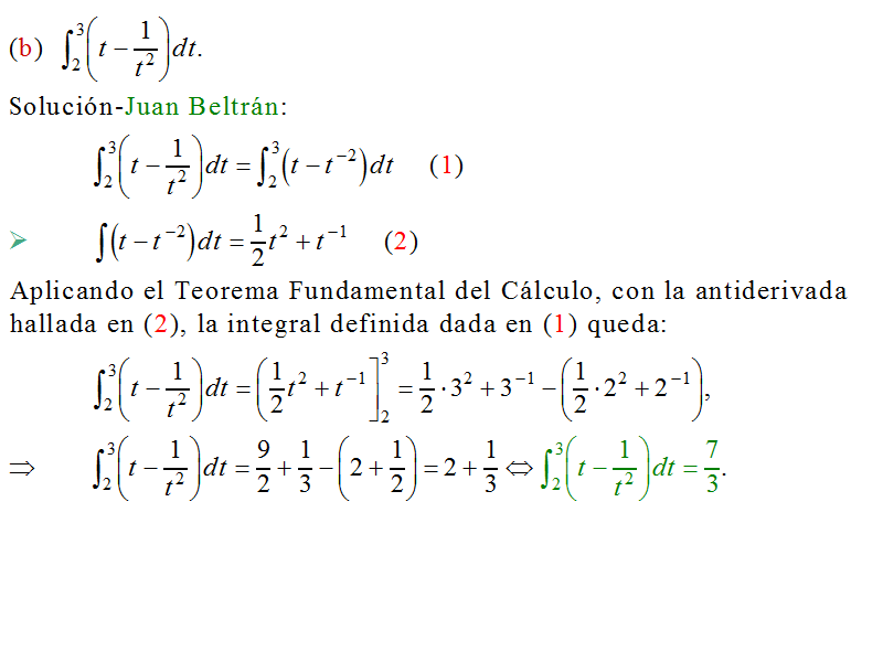 Calculo Integral: Dos integrales definidas