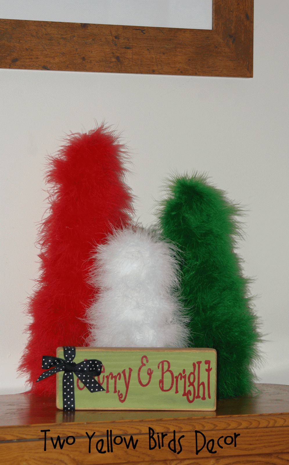 Two Yellow Birds Decor: {Feather Boa} Christmas Trees
