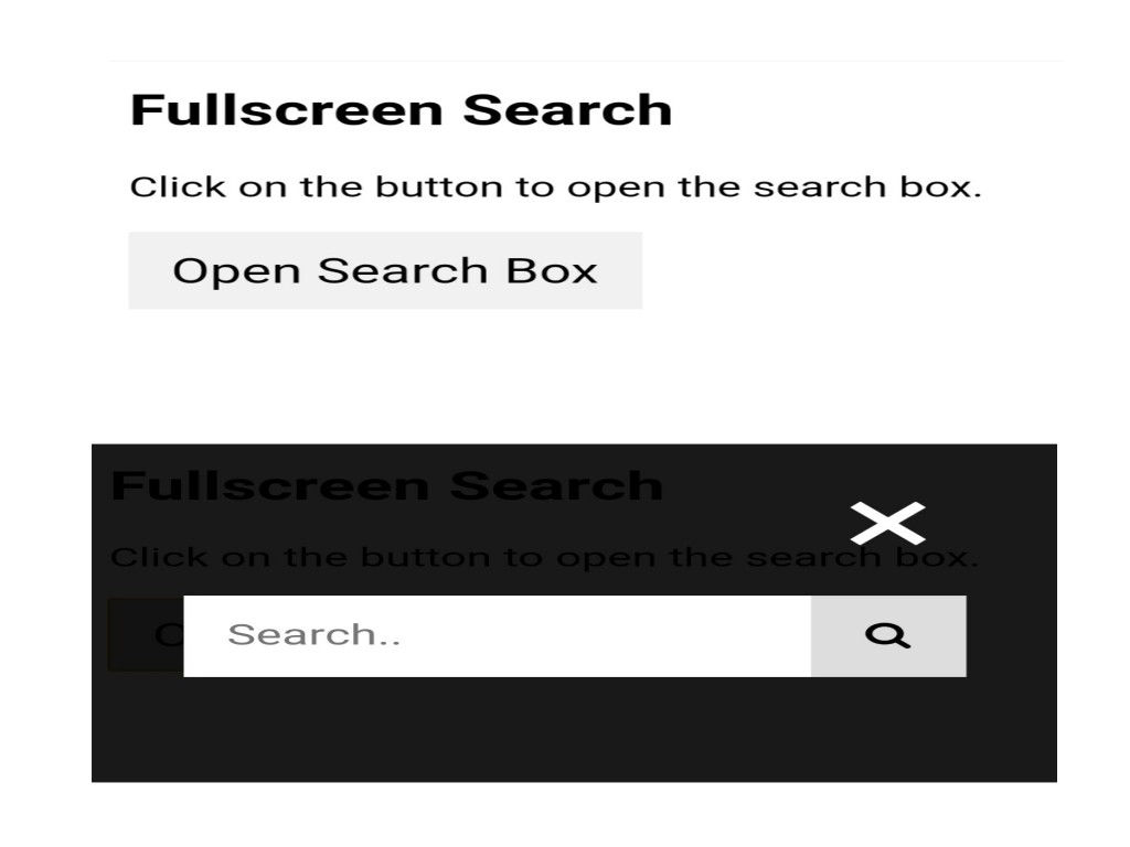 Full screen Search Box - Balrajuk