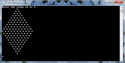 Programming with C\C++ and java: Source code to print a Diamond