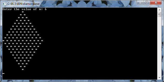 Programming With Cc And Java Source Code To Print A Diamond