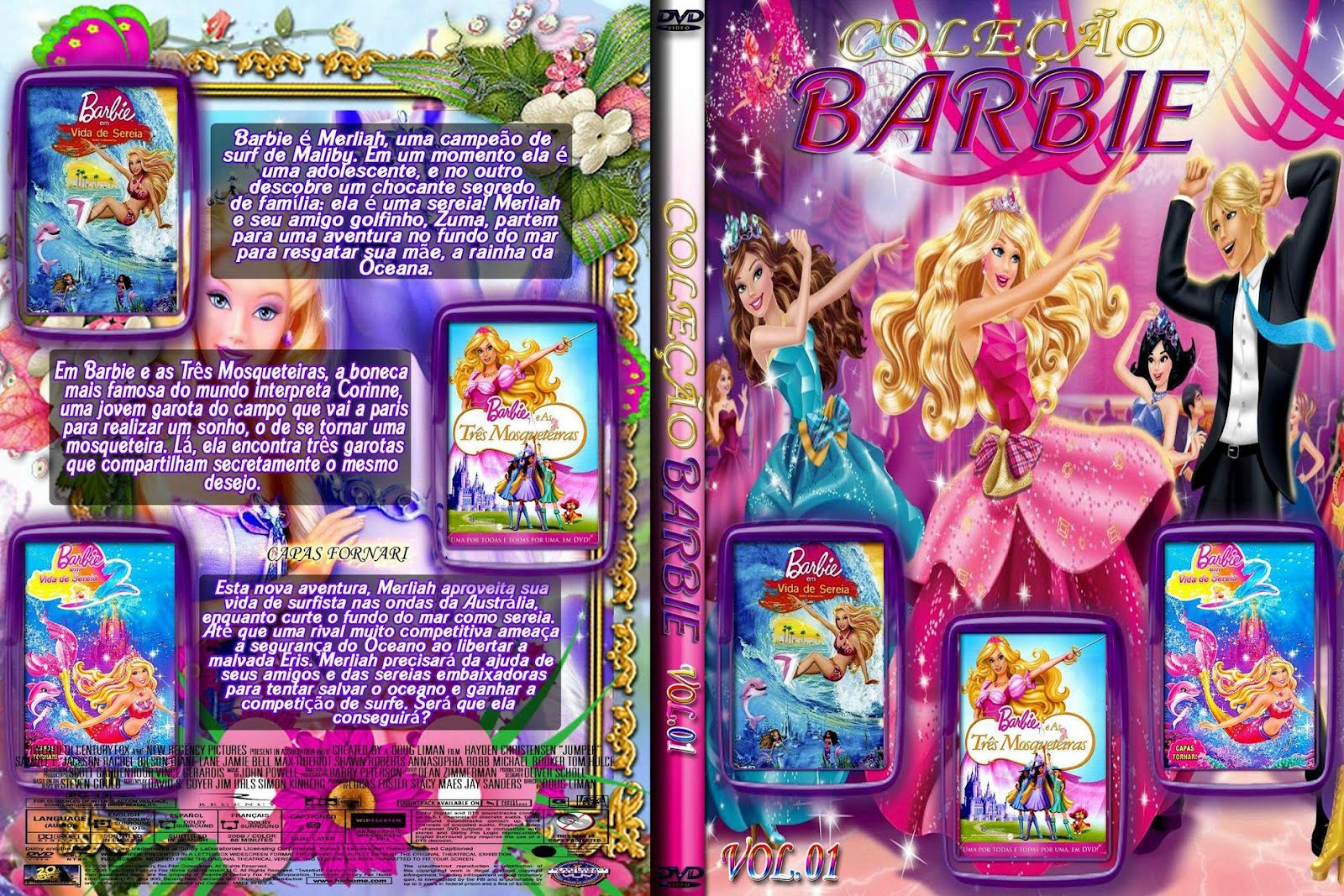 capas juninho vip: coleçao barbie 2012 3x1