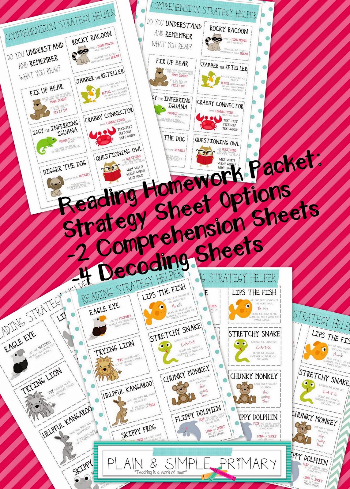 Plain and Simple Primary: Reading Homework Packet