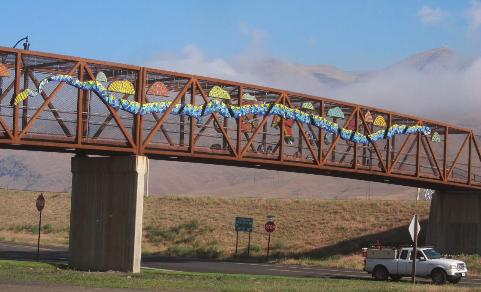 Melissa Cole Fun Fine Art: Lewiston Pedestrian Bridge Installation ...