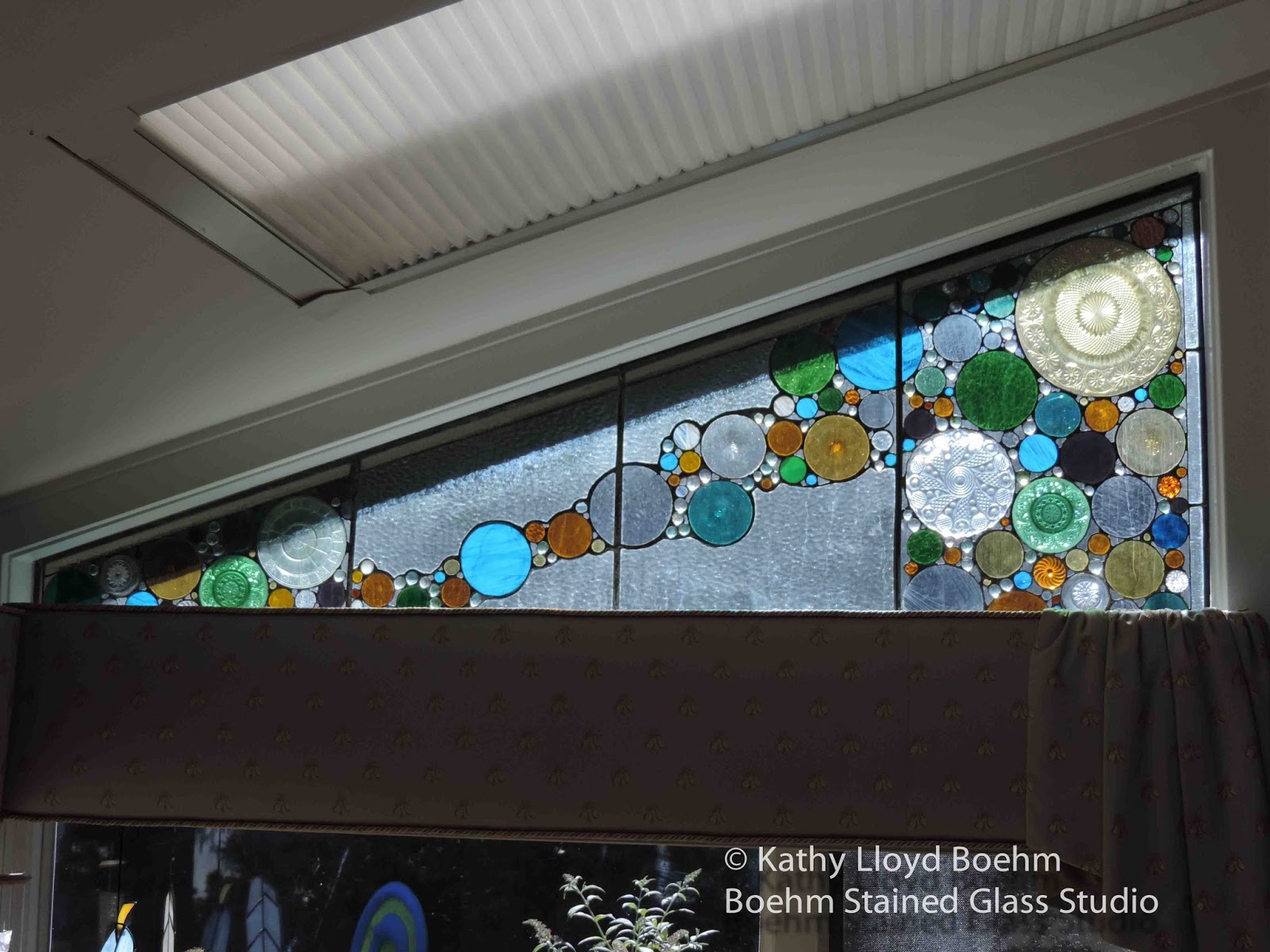 Boehm Stained Glass Blog: Stained Glass Window with Round Plates ...