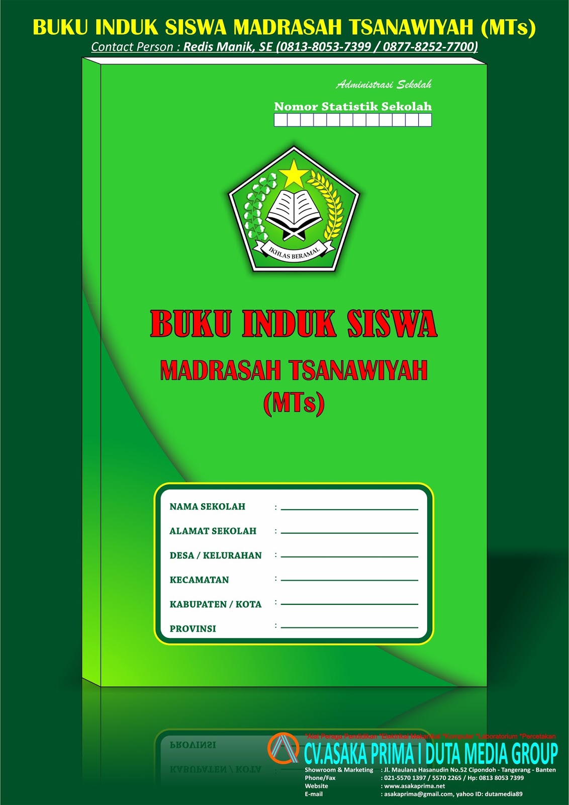 Buku Induk Siswa MTs Terbaru ~ BUKU INDUK MTs ~ Penerbit ~ Percetakan ...