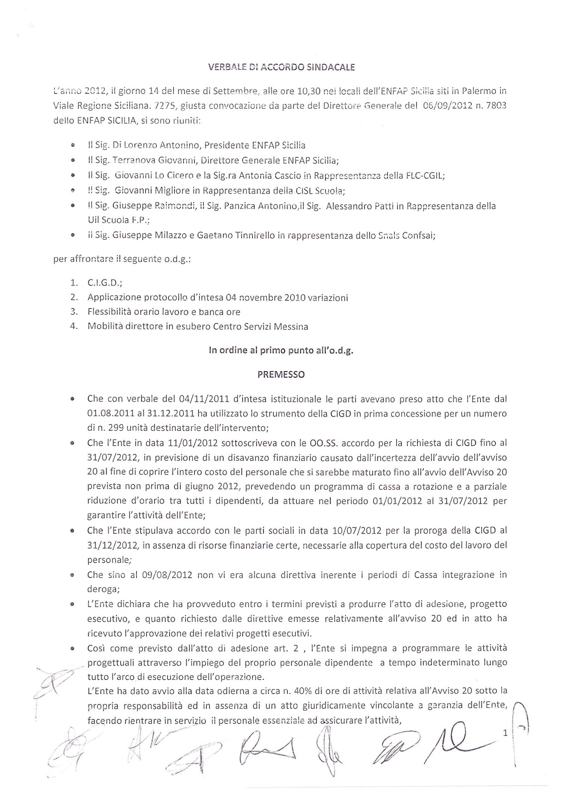 Unione Lavoratori Liberi - Formazione Professionale -: Verbale di Accordo Sindacale ENFAP