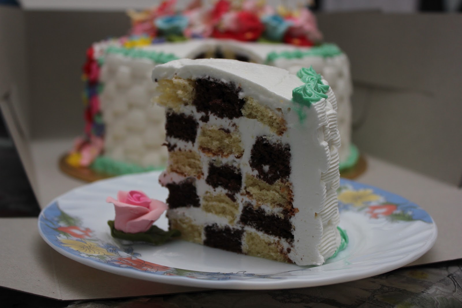 My Cute Pink Hand Mixer: Checkered cake