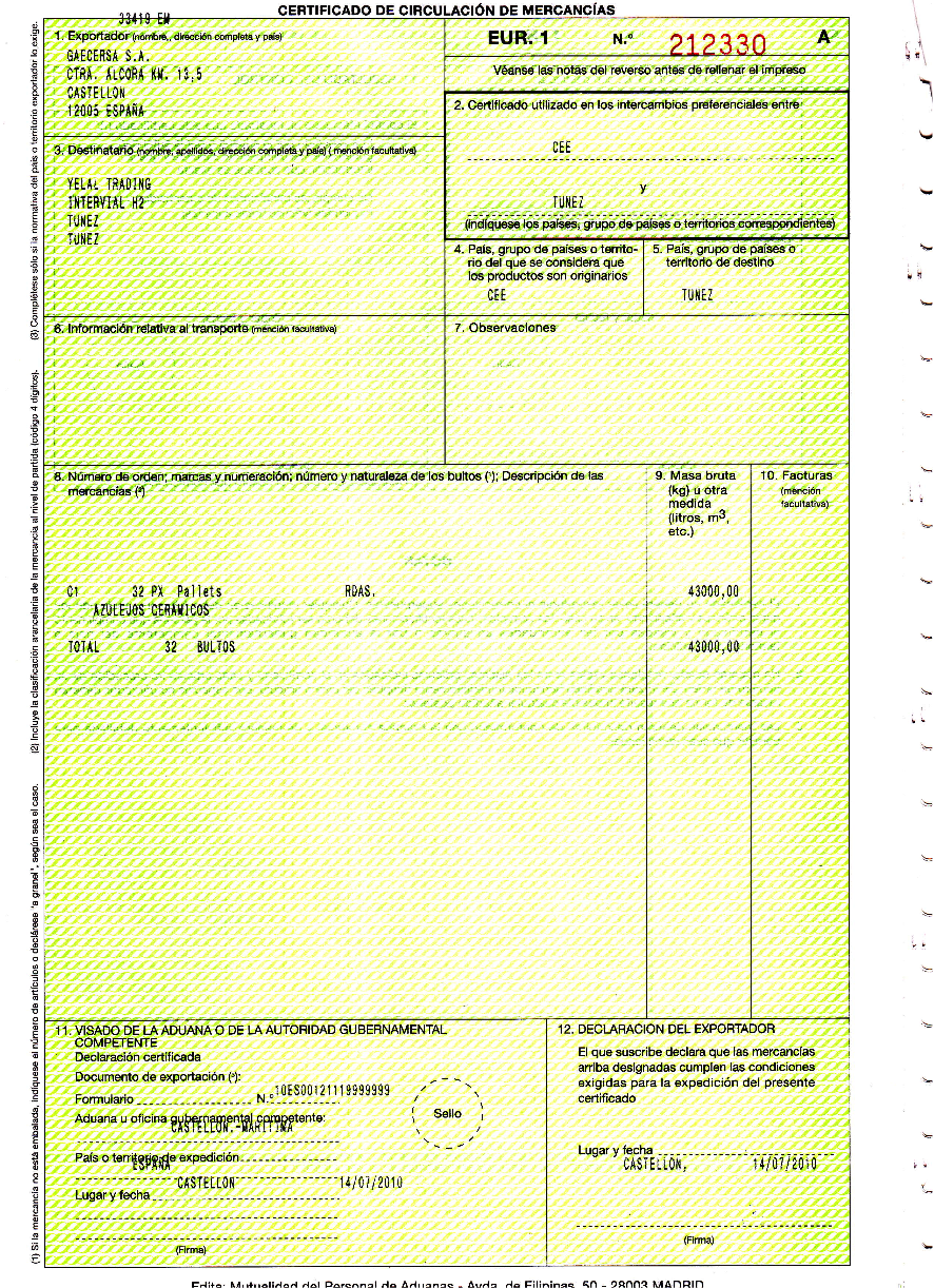 Gestión Admistrativa del Comercio Internacional: Certificados de origen ...