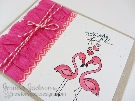 Newton's Nook Designs: Tickled pink Flamingo card with Streamers!