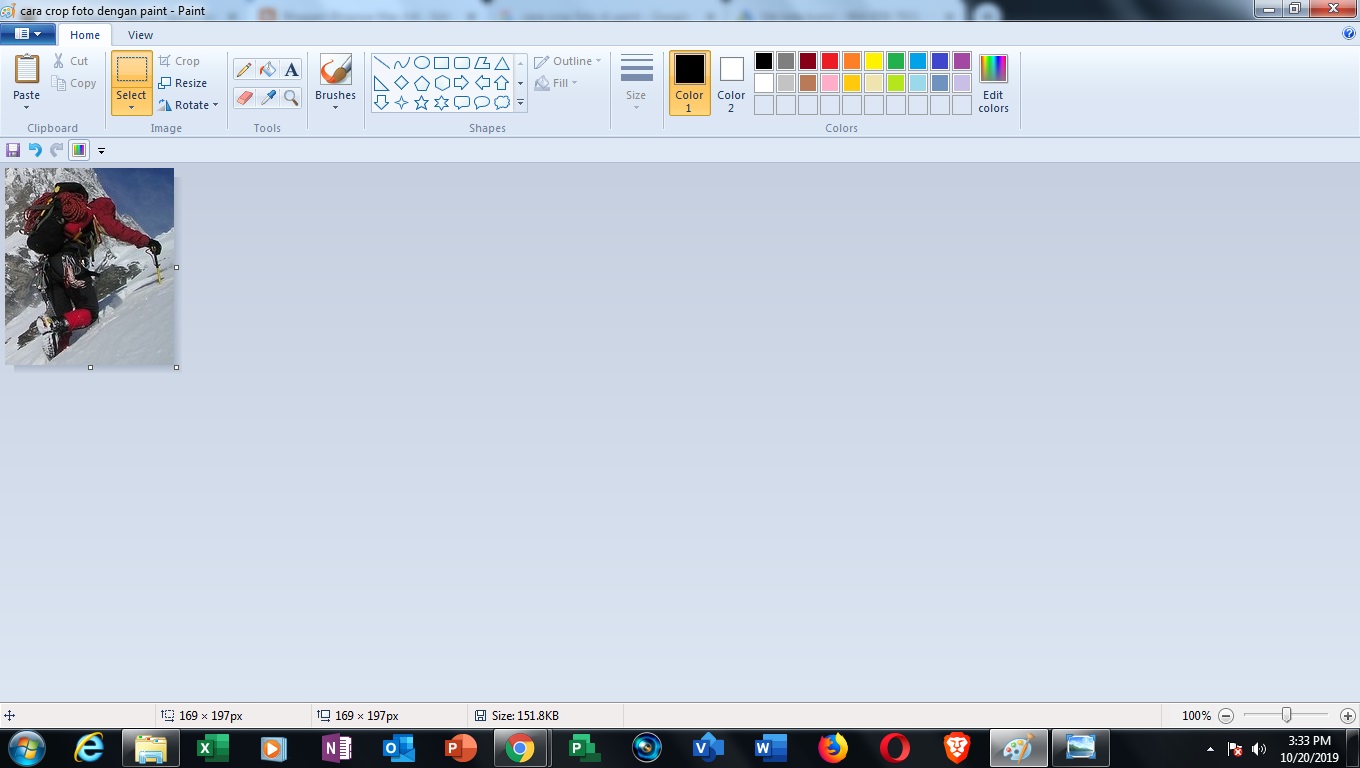 Cara Crop Foto Gambar di Paint Untuk Pemula