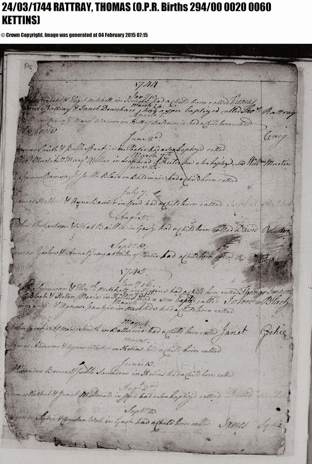 GatheringGardiners: Thomas Rattray 1744