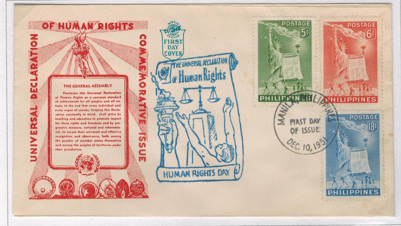 Philippine Republic Stamps : 1951 Universal Declaration of Human Rights