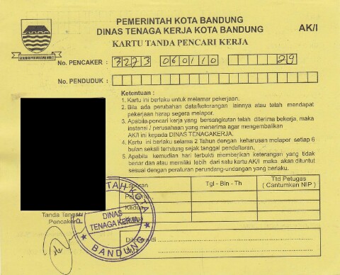 Cara Membuat Kartu Kuning AK/1 (Kartu Pencari Kerja) Terbaru - SUPARMAN32