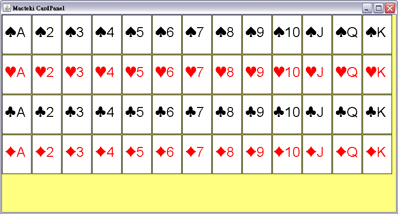 Macteki Guide On Java Programming How To Display A Deck Of Playing Card In A Panel