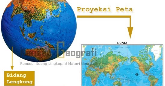 Macam-macam Proyeksi Peta Dilengkapi Gambar - Konsep Geografi