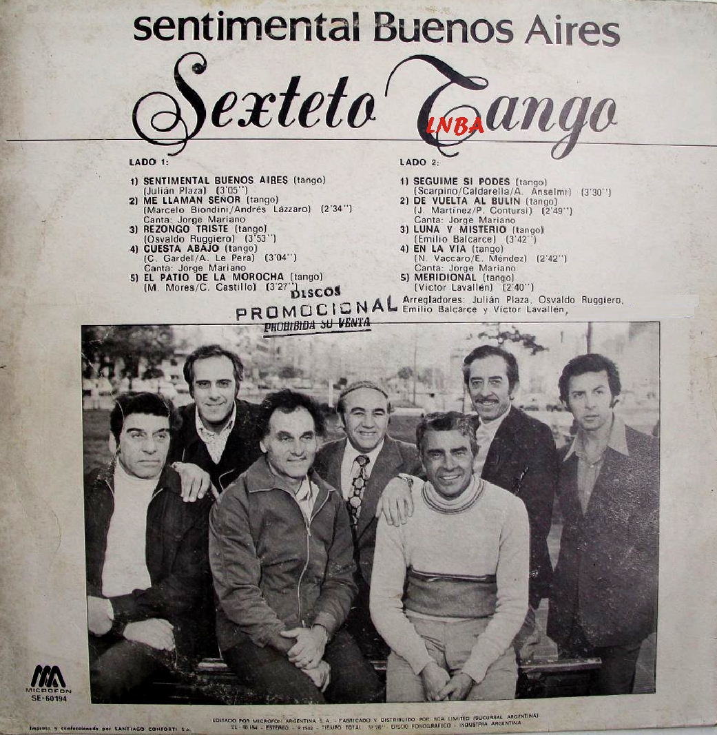 La nova Botica del Aleman.: Tango - Sexteto Tango - Sentimental Buenos ...