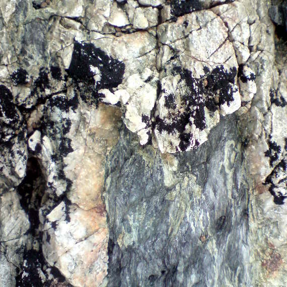 Tactile Coast: Black and Quartz Speckled Rock