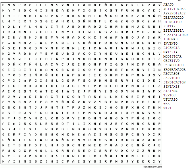 Kokolikoko sopa de letras .com - Imagui