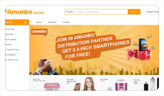 Import goods from china: Two online shopping giants in kenya Amanbo & Jumia
