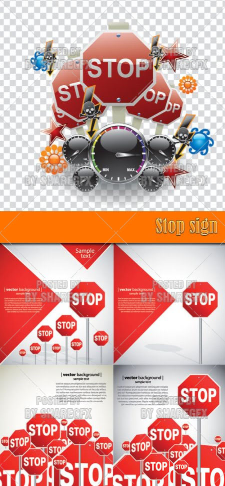 FREE CLIP ART VECTOR: Stop sign