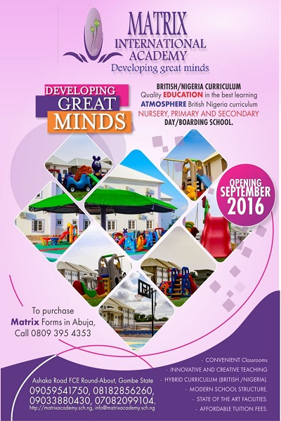 TOZALI: MATRIX INTERNATIONAL ACADEMY, GOMBE