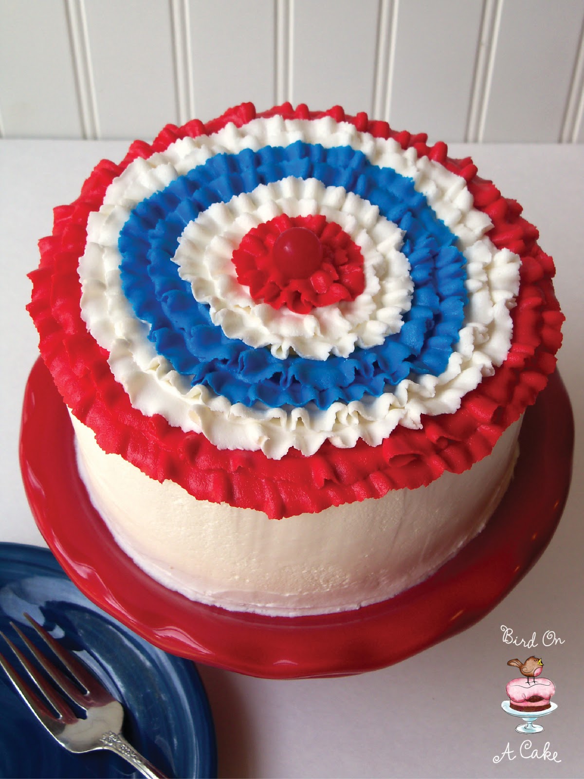 Bird On A Cake: Patriotic Ruffled Bunting Cake