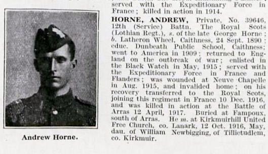 My Family History: a never ending story: We Remember 3: Private Andrew ...