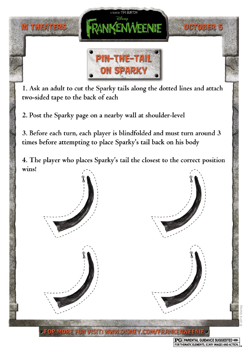 Susan's Disney Family: Disney's FRANKENWEENIE - Family Activity Sheets
