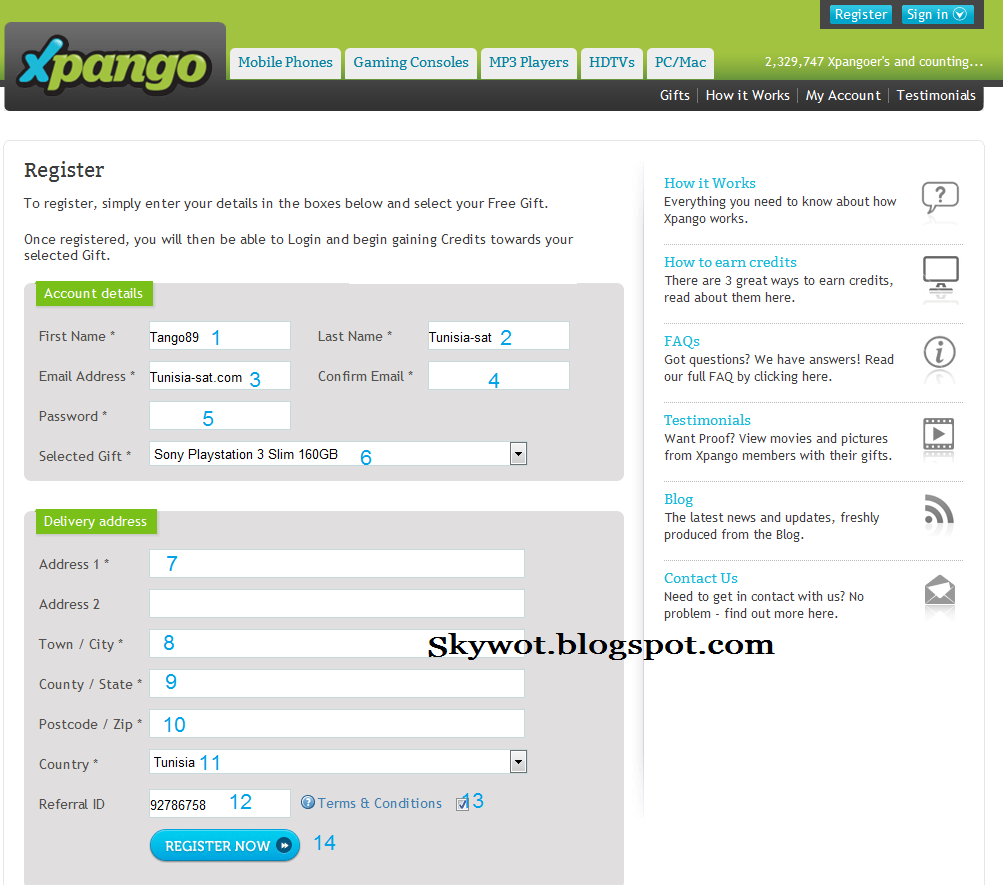 كيفية الحصول على هدايا مجانية عبر موقع Xpango - سـكـاي ووت