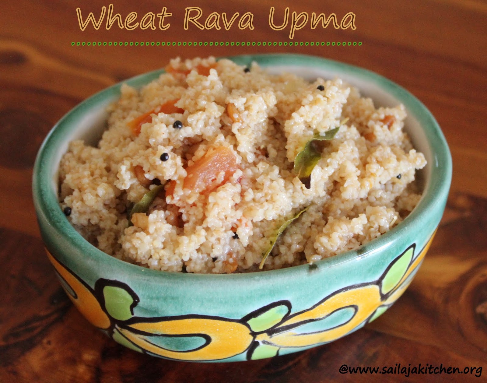 Sailaja Kitchen...A site for all food lovers!: Wheat Rava Upma Recipe ...