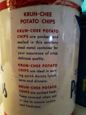 Nosferatu's Hoarder Kingdom: KRUN-CHEE Potato Chip tins & container