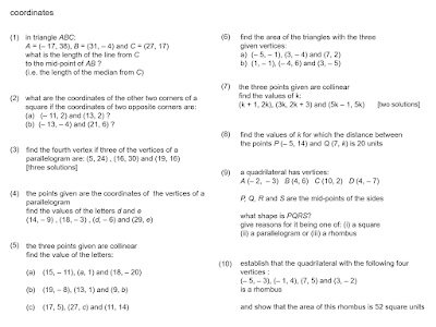 MEDIAN Don Steward mathematics teaching: coordinates CBSE questions