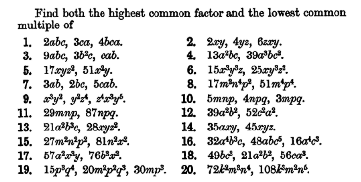 Least Common Multiple With Variables