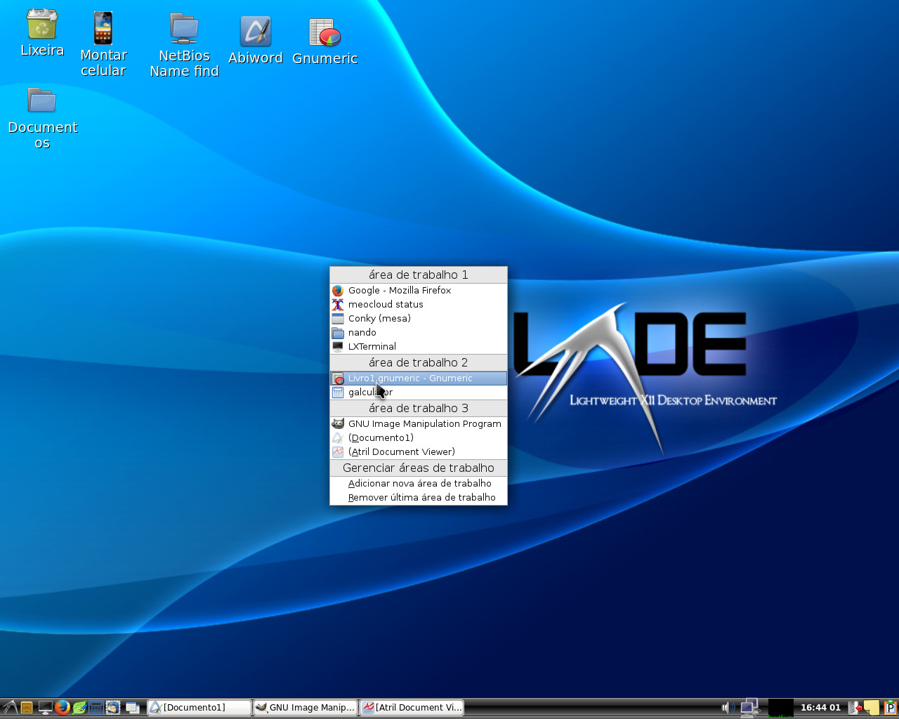 Meu Mundo Tux: Utilizando e configurando o desktop LXDE no Slackware
