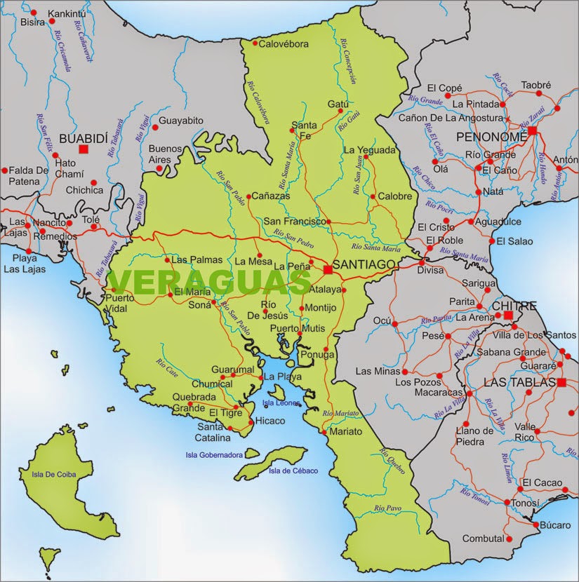 PROVINCIA DE VERAGUAS : MAPA VERAGUAS