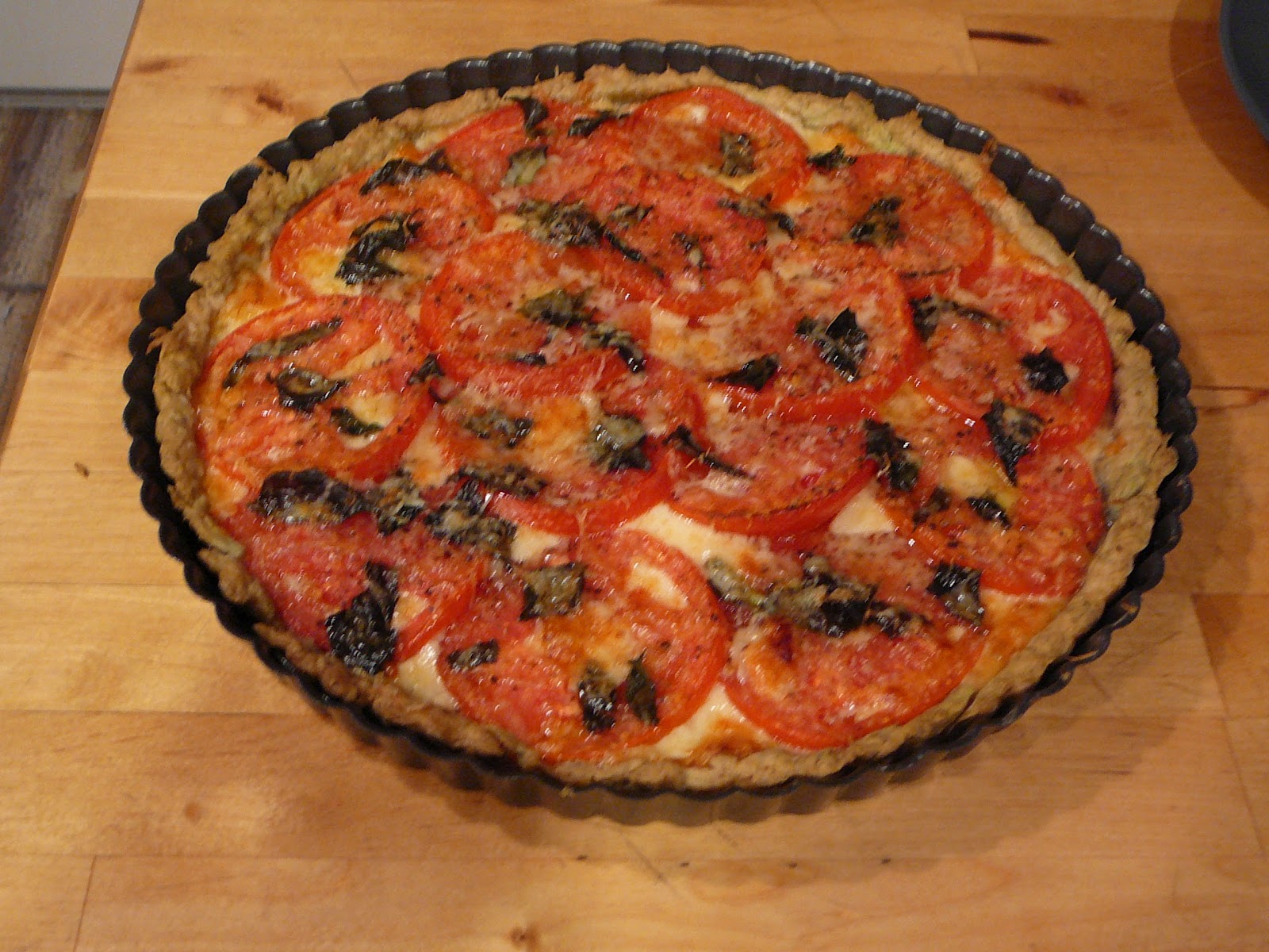 Warm as Momma's Oven: Tomato Tart with Basil Garlic Crust