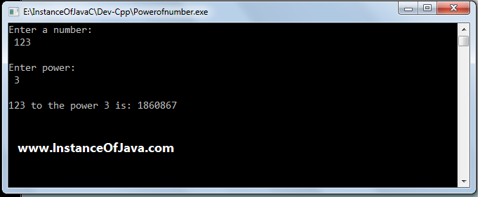 C Programming Power Function Example Program Instanceofjava