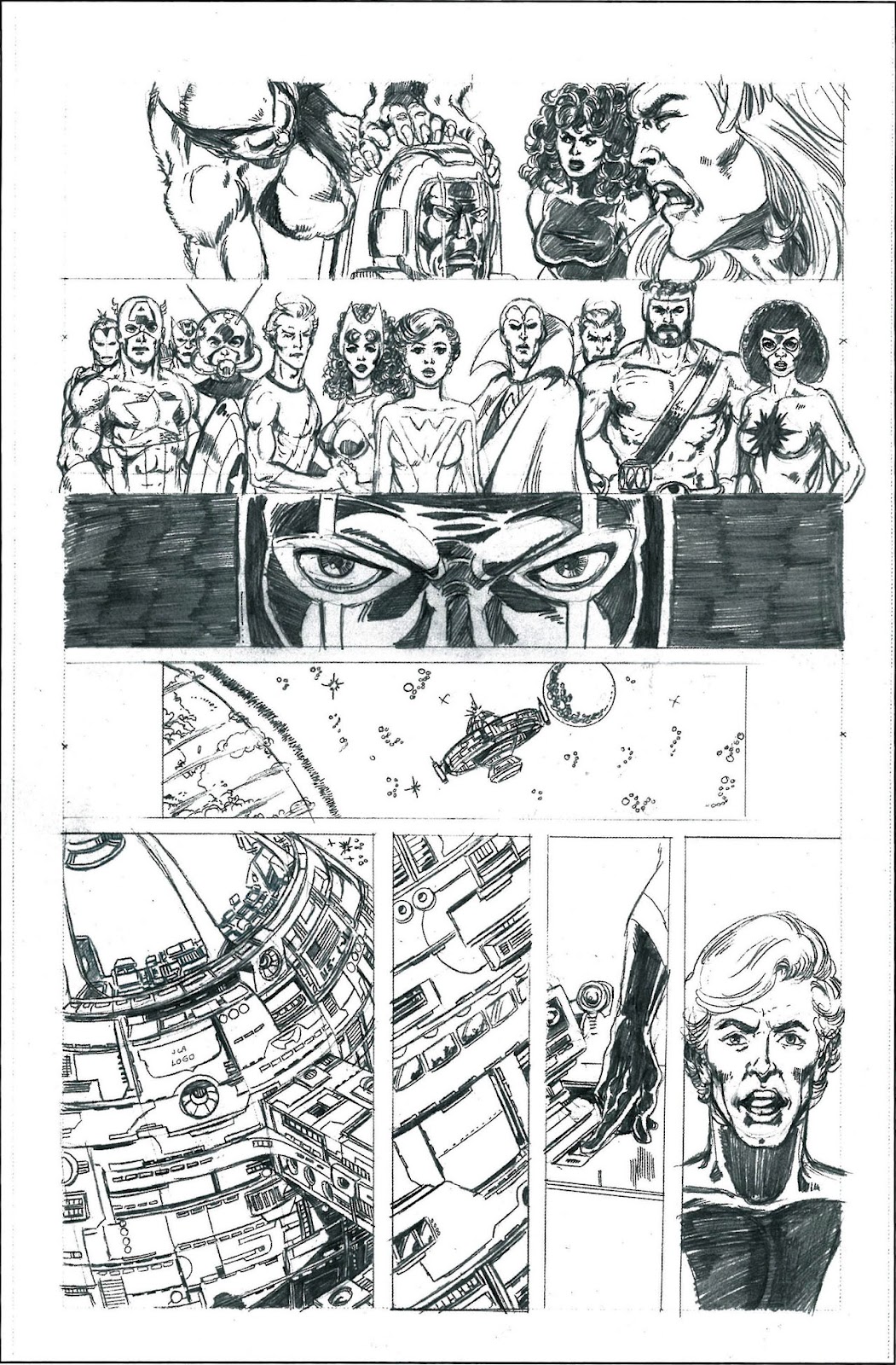 Marvel Comics of the 1980s: 1983 - Avengers vs. JLA original penciled ...