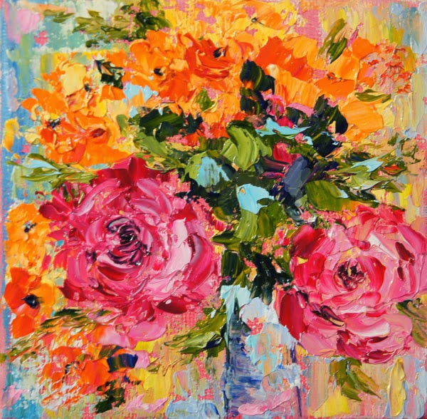 Marion's Floral Art Blog: Rose Flower Arrangement still life, No.3 and ...