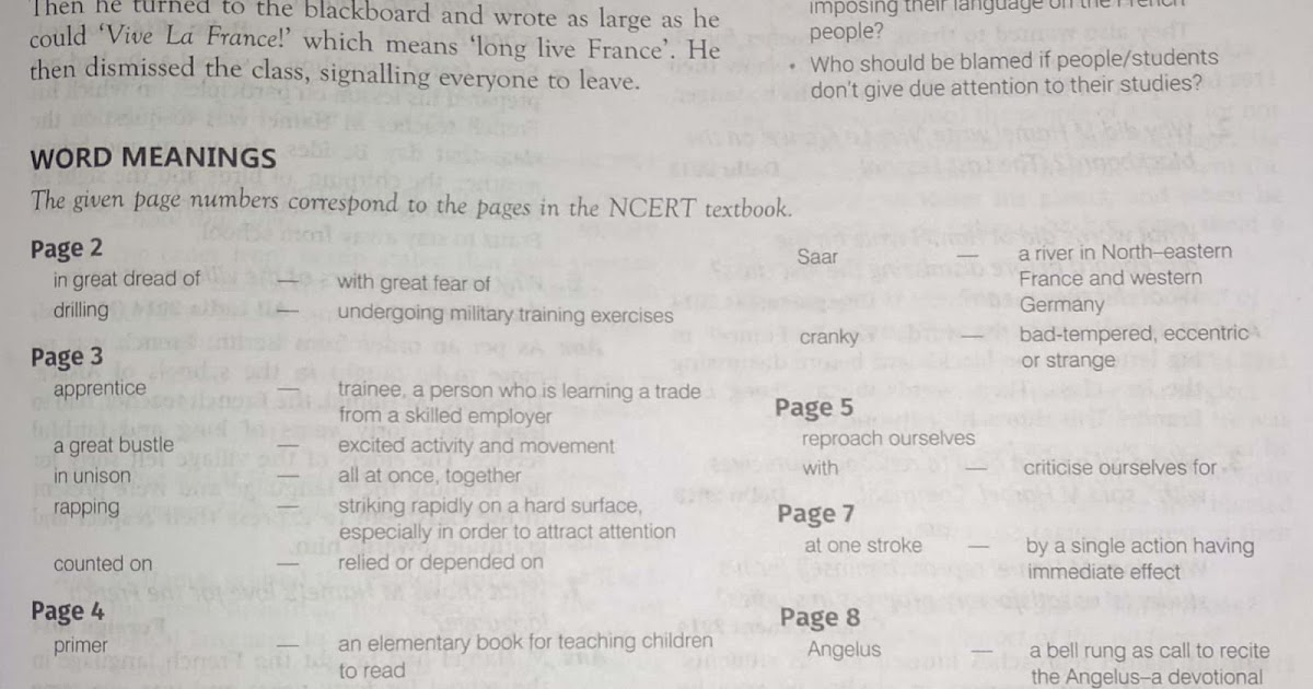 The Last Lesson english class 12 summary - Experhap