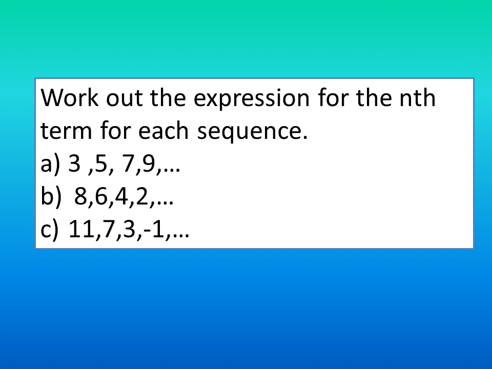 Math 8: chapter 7 sequences and functions