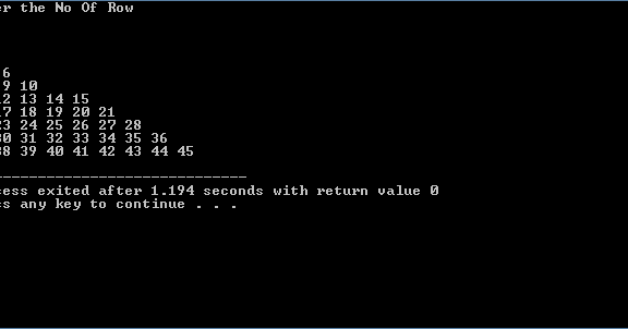Write A C Program To Print Half Pyramid Using Number