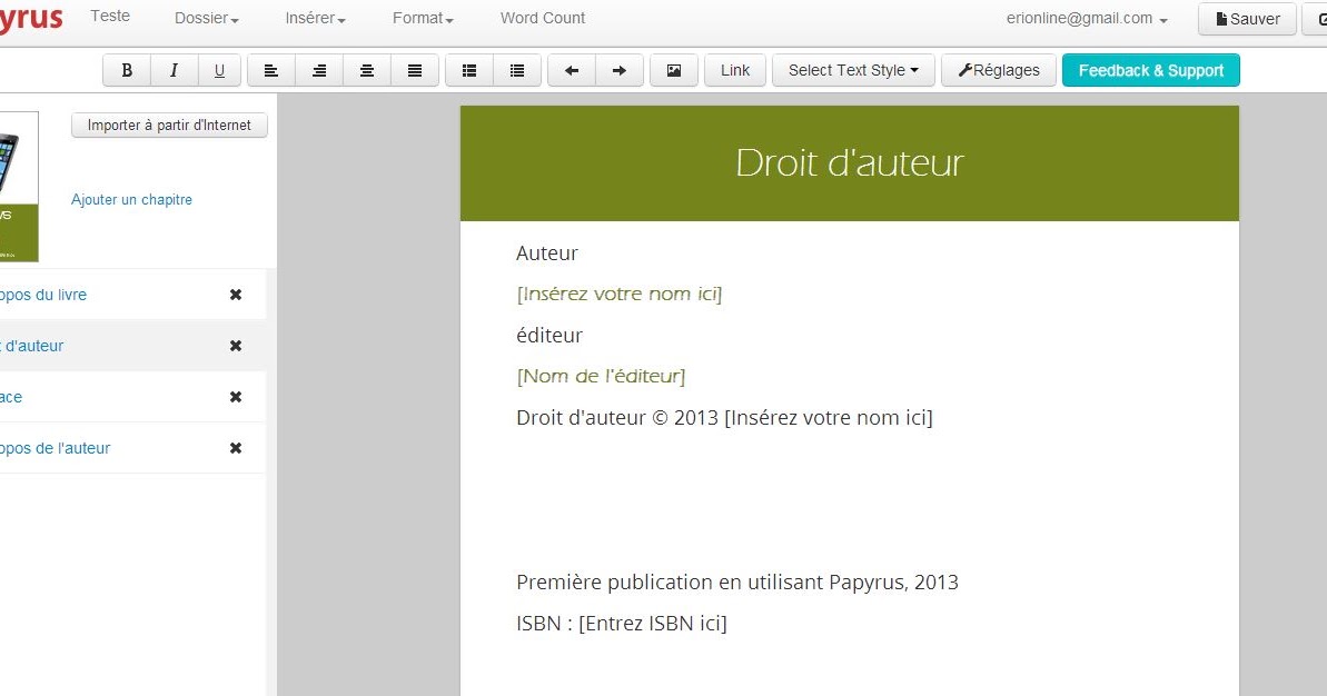 Papyrus: editor de e-book
