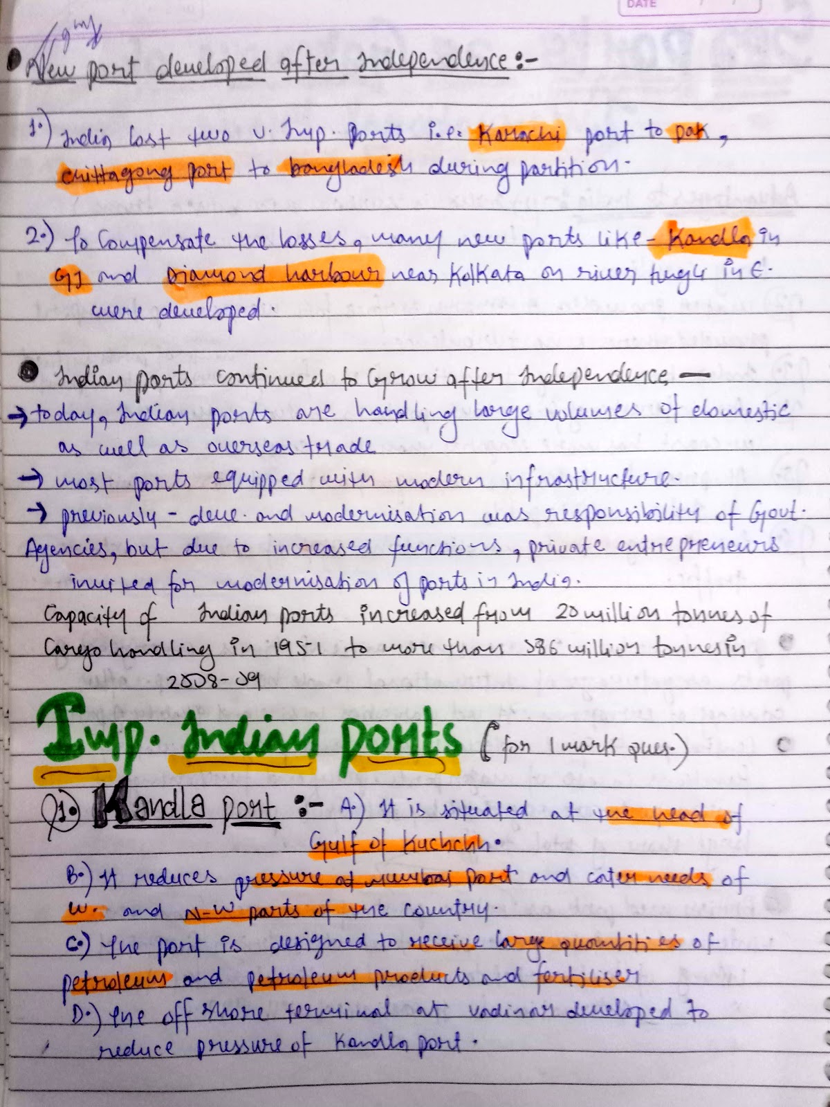 Handwritten Notes of International Trade -[geography] class 12th ...