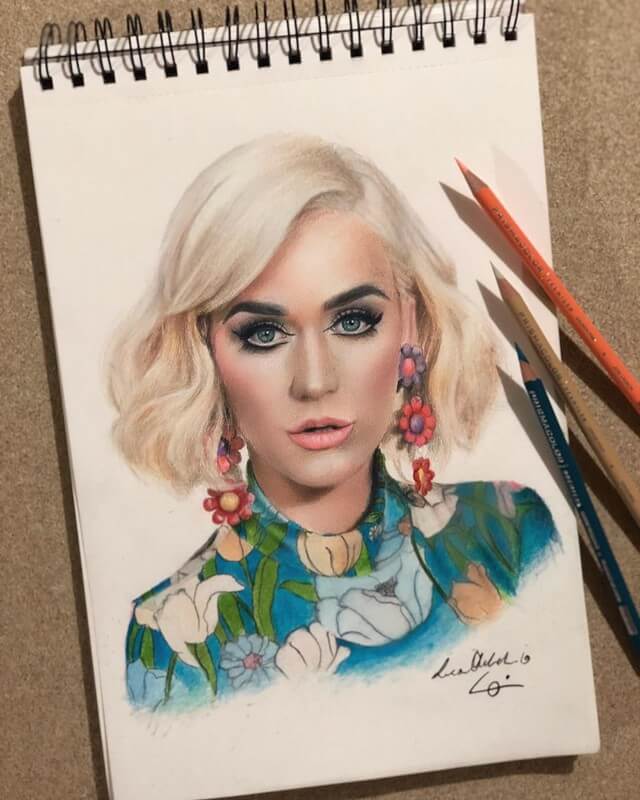 Katy Perry Pencil Drawing