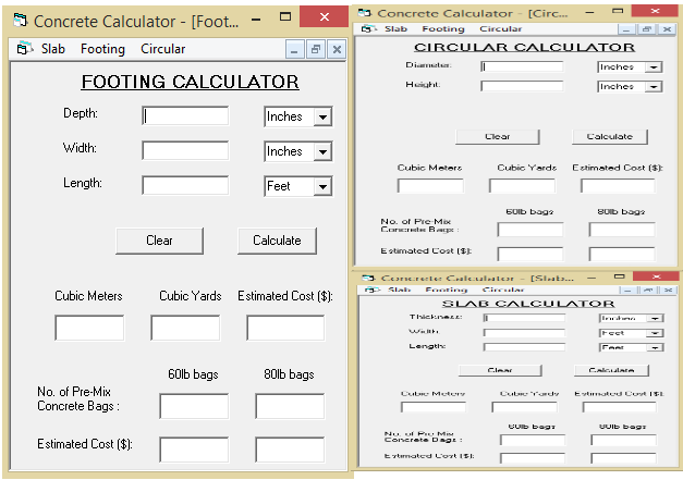 Footing, Slab Concrete Calculator - مجلتك المعمارية