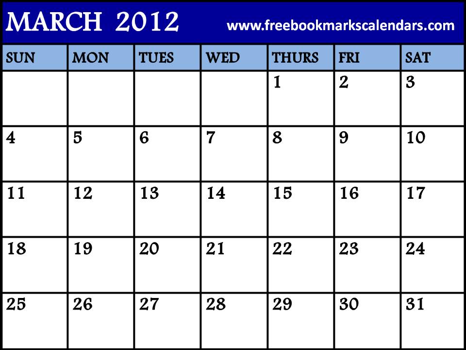 mypicsainmarin: blank march calendar