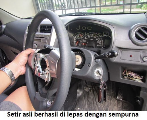 DIY : melepas setir asli Ayla (tanpa air bag) {G.I. Joe}